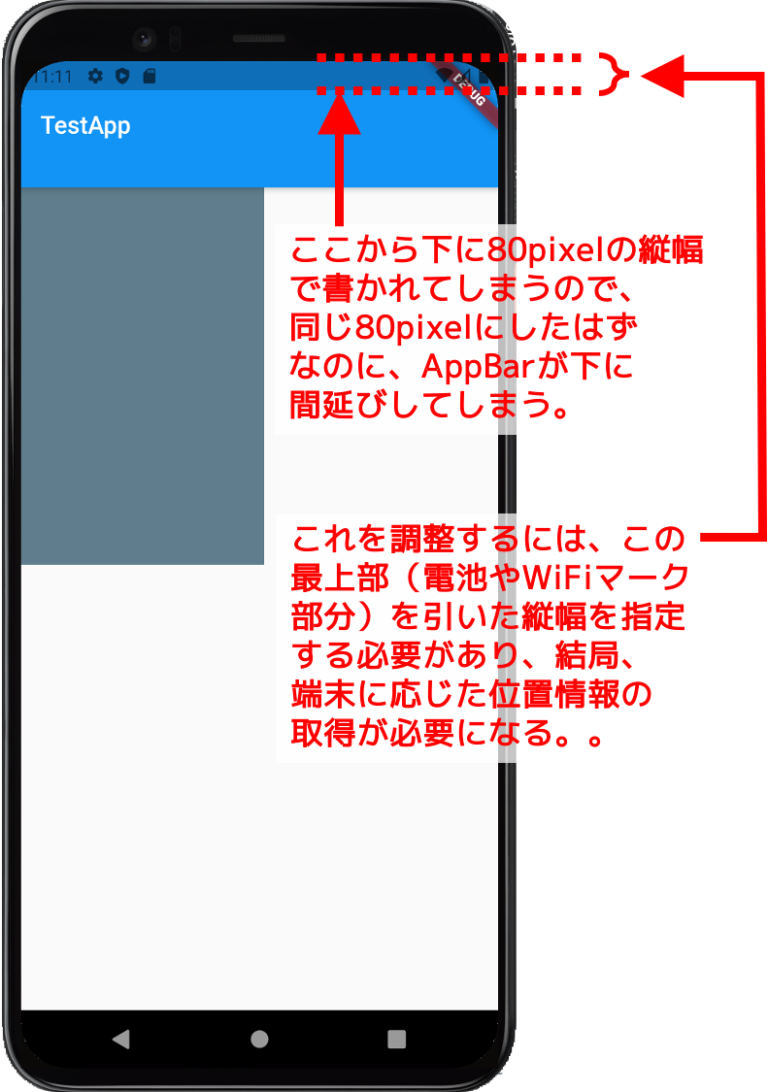 Flutter 画面サイズとAppBarの高さに合わせてWidgetを配置する方法 | halzo appdev blog