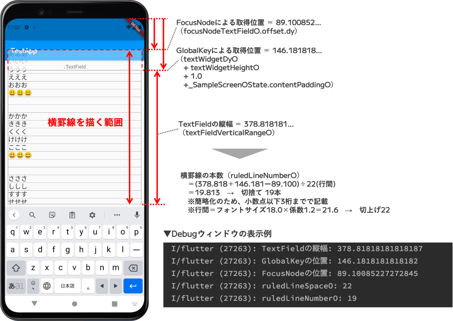 Flutter TextFieldにメモ帳のような横罫線を付ける方法（無限の行数・縦スクロールに柔軟に対応） | halzo appdev blog