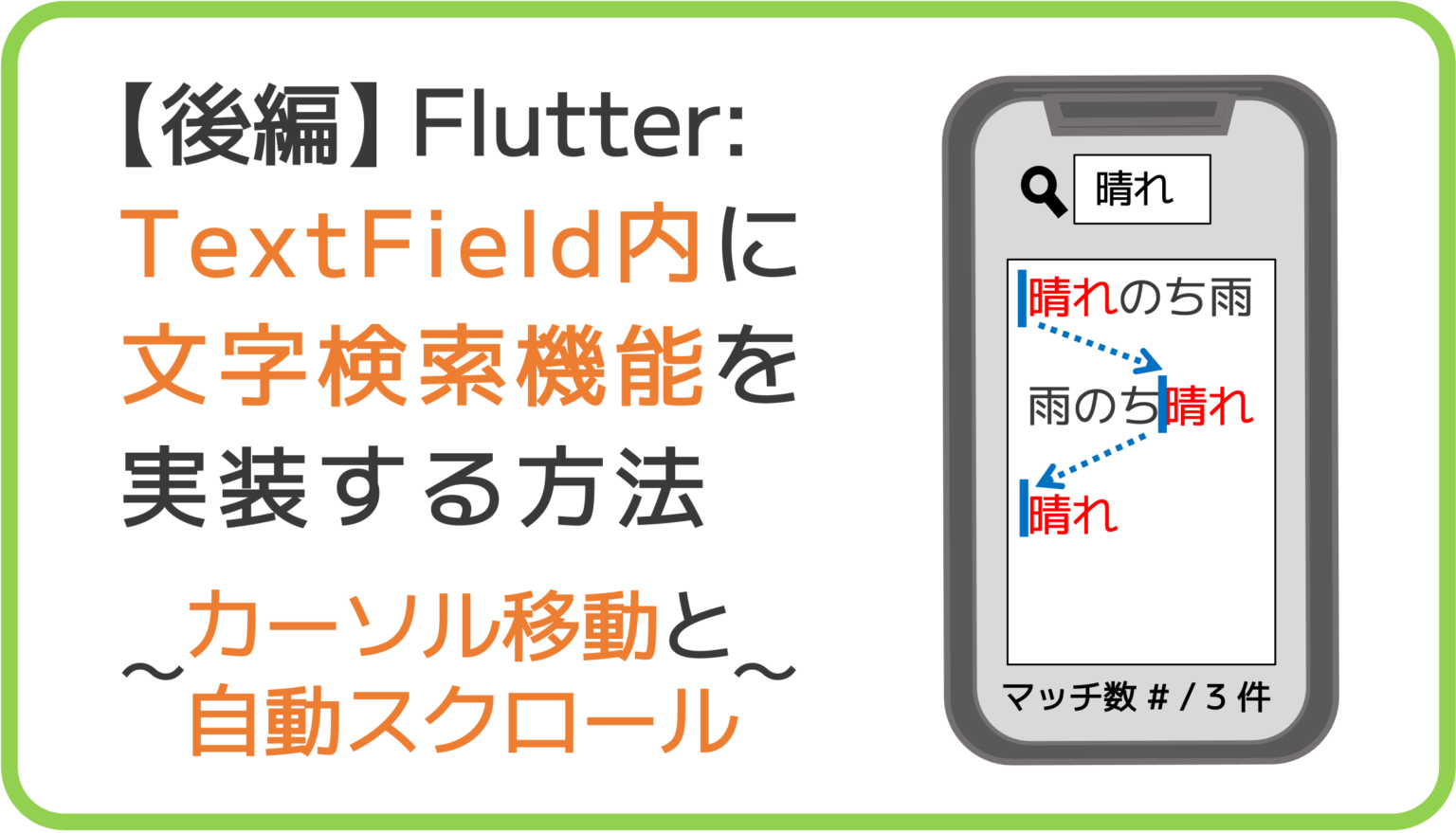 Flutter: TextFieldへのキーワード検索機能の実装法【後編】（検出部分へのカーソル移動と自動スクロール） | halzo appdev blog
